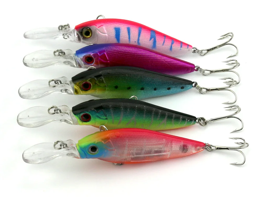 Diving Depth Fishing Tackle Minnow Fishing Lures 11.7G 11CM 4# Hooks 3D ...