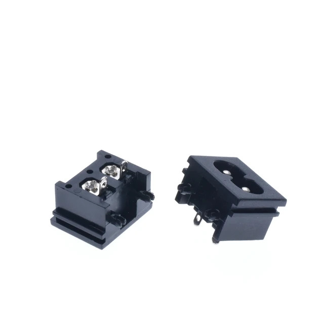 10PCS IEC 60320 C8 inlet 2-DIP pin solder and PCB terminal split panel ...