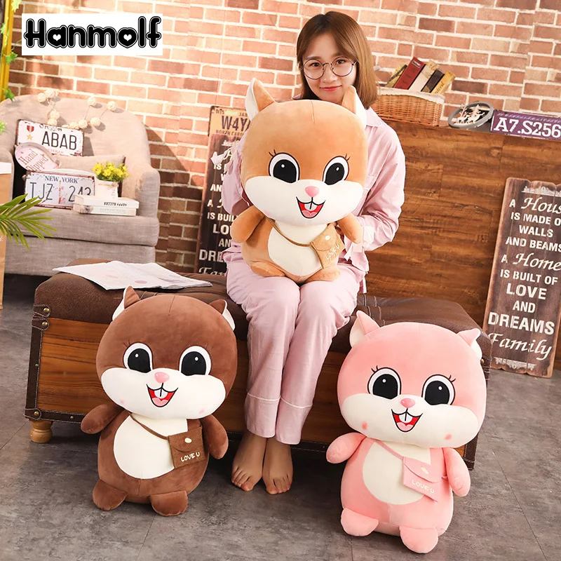 Big Eyes Squirrel Stuffed Doll Love U Shool Bag Say Love Squirrels ...