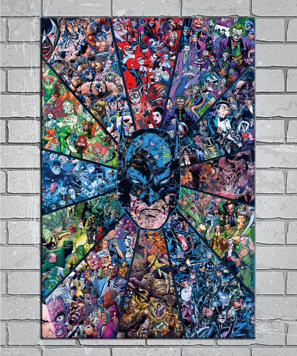 Batman DC Superhero Comic Collage Movie Light Canvas Custom Poster ...