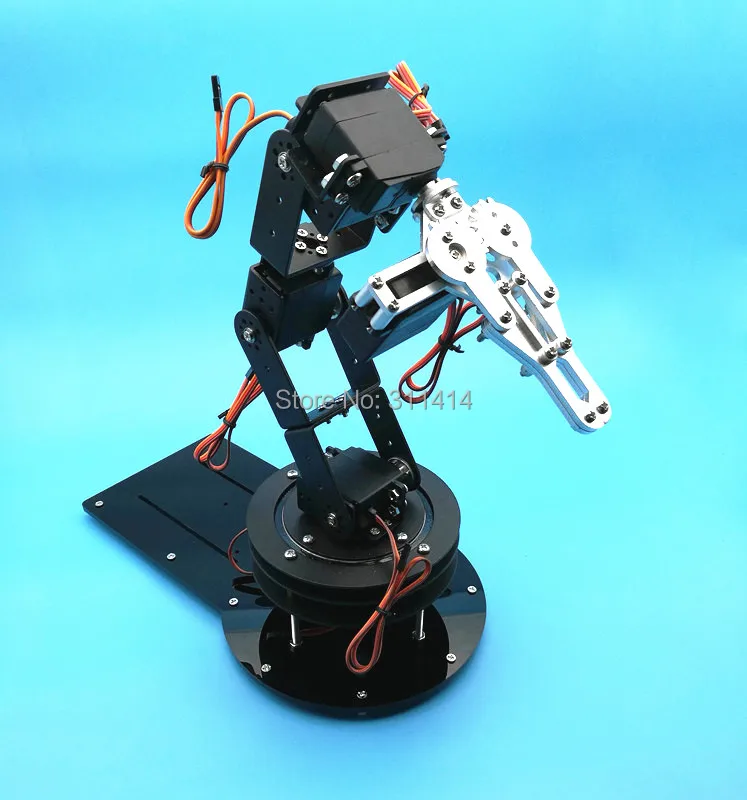 Metal Alloy 6 DOF Robot Arm Clamp Claw & Swivel Stand Mount Kit With ...