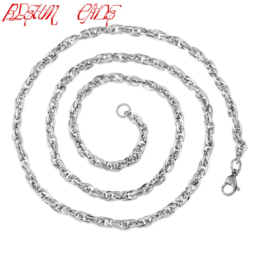 Cadena de acero inoxidable 316L para hombre y mujer, collar de ...