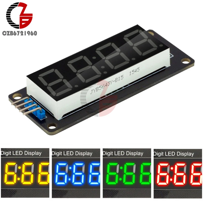 5 Colors Tm1637 7-segment 4-digit 0.56" Led Display Module Clock ...