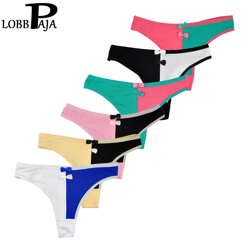 Lobbpaja Brand Lot 6 Pcs Womens Thongs G Strings Woman Underwear Sexy