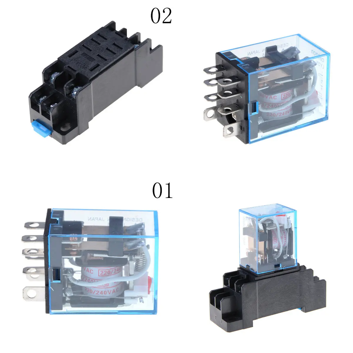 1PCS PTF08A LY2NJ HH62P Relay 220V AC Coil High Quality General Purpose ...