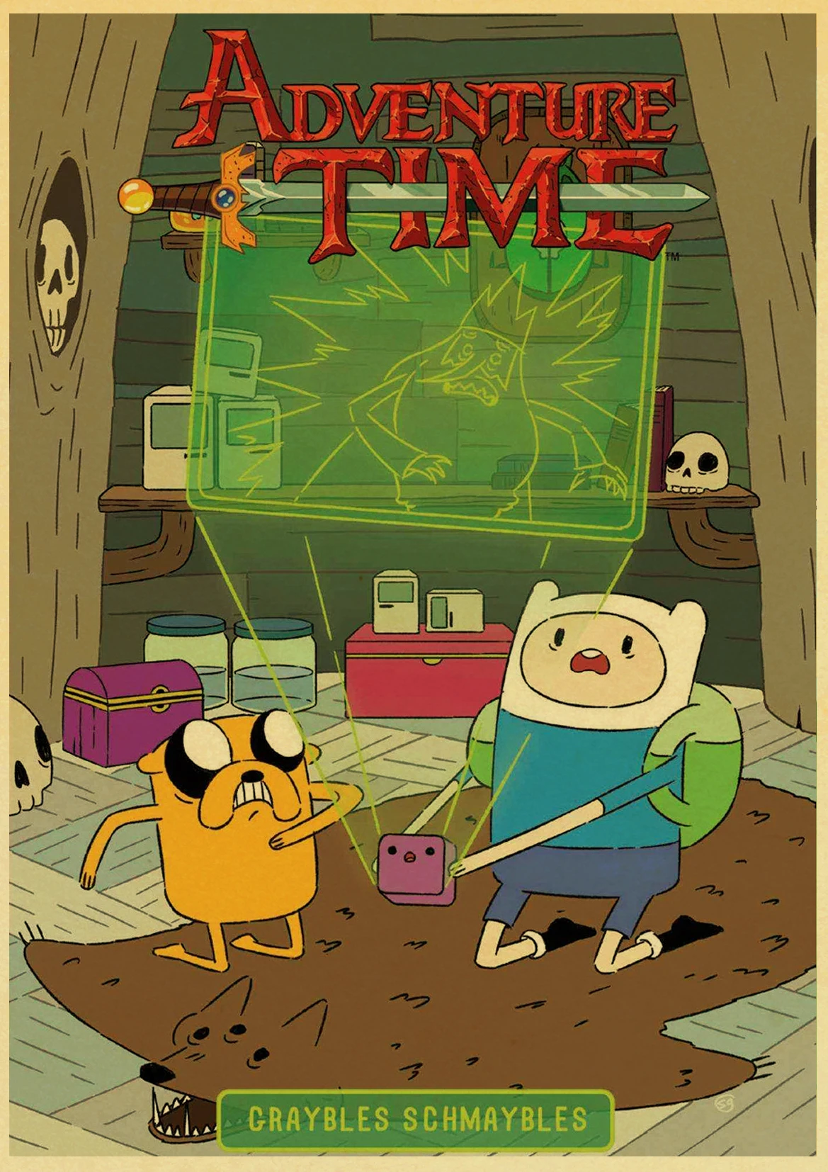 Adventure Time with Finn and Jake Poster Classic Cartoon Movie Retro ...