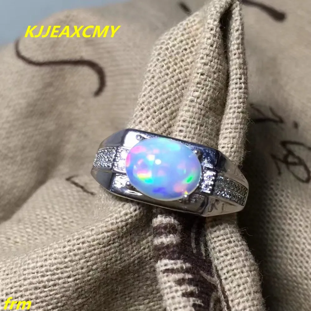 KJJEAXCMY Fine jewelry 925 silver inlaid colorful natural opal ring ...