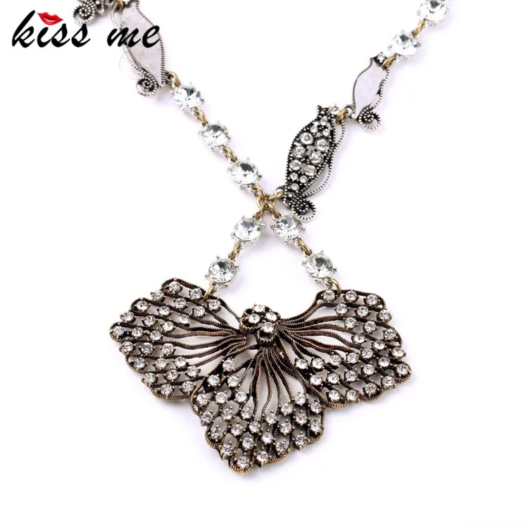 Carniva collares de marca Retro con diamantes de imitación y hojas ...