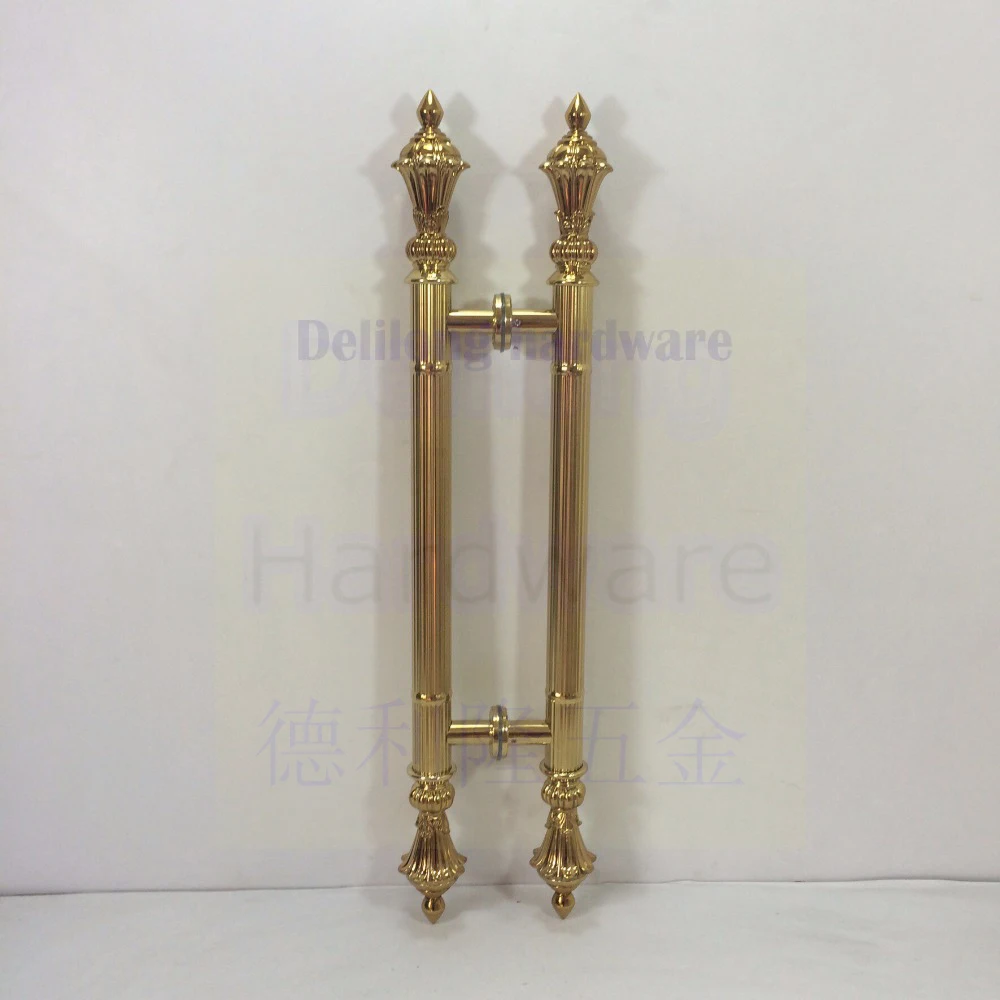 Hotel-glass-door-stainless-steel-handles-golden-color-sliding-door ...