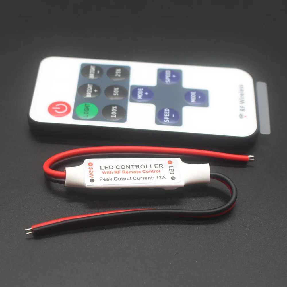 Mini-DC12V-Led-Controller-Dimmer-12A-Wireless-RF-Remote-to-Control ...