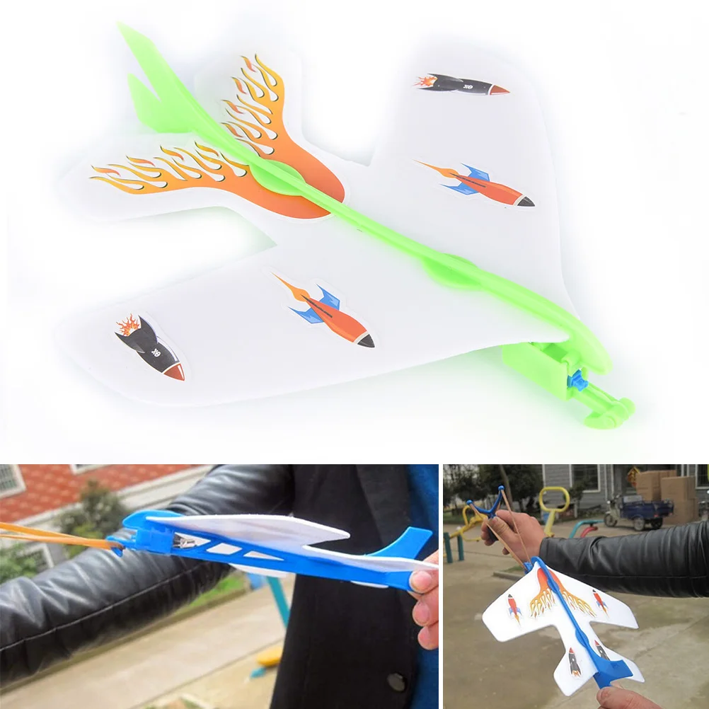 DIY Plastic Foam Elastic Rubber Powered Flying Plane Kit Aircraft Model ...