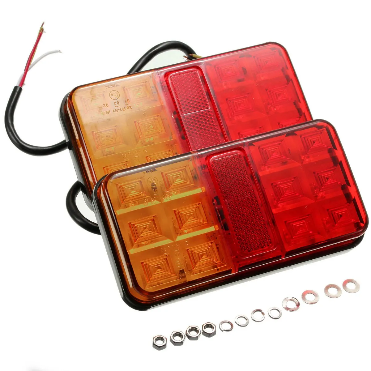 2x Trailer Truck Lorry Caravan LED Rear Tail Brake Stop Light Indicator ...