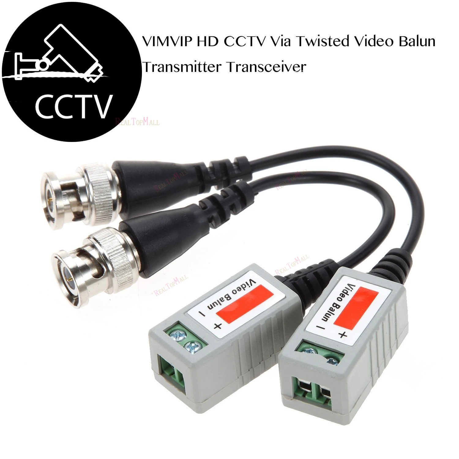 CCTV Camera Passive Video Balun BNC Connector Coaxial Cable Adapter for ...
