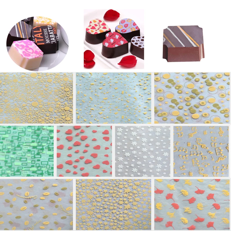 34 * 22cm Diy Handmade Food Chocolate Transfer Sheets Printed For ...