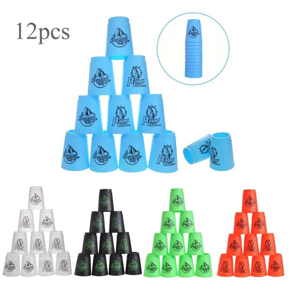 12pcs Quick Stacks Cups Stacking Game Funny Indoor Game Stacking Cups ...