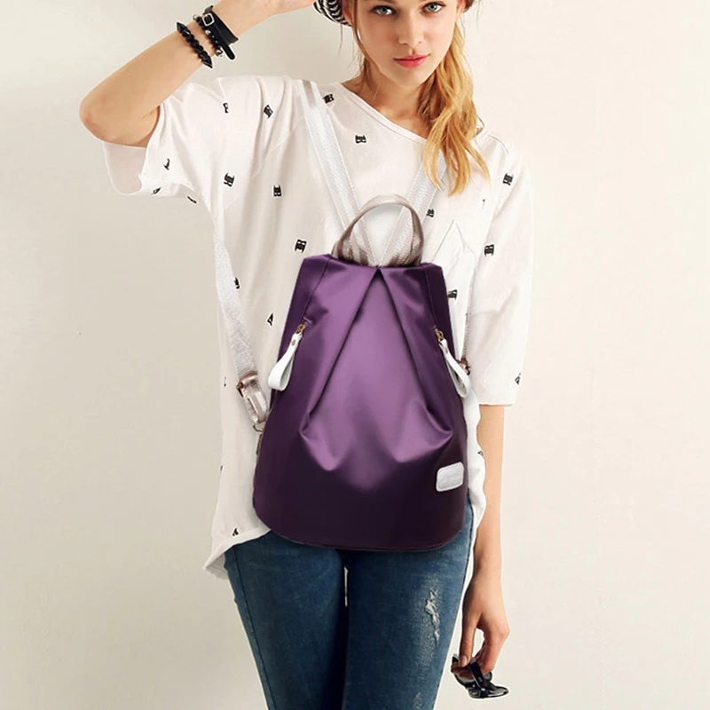 2016 square shape Korean style color contrast canvas women backpack ...