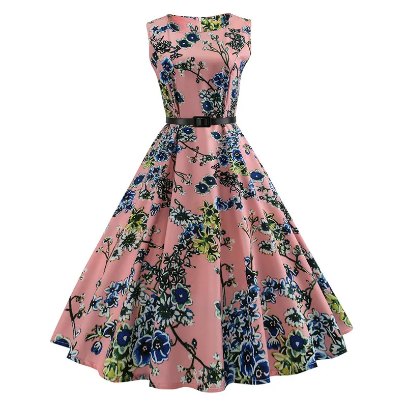2017 Women Pin Up Dress Retro Vintage 1950s 60s Rockabilly Floral Swing