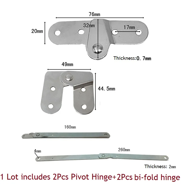2Set/Lot Premintehdw Flap Folding Hinge Table Wall Mount Shelf Bi-fold ...
