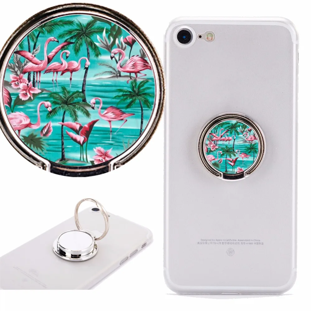 Flamingo Flower Pattern Lovely Cell Phone Holder Stand Mount 360 Degree ...