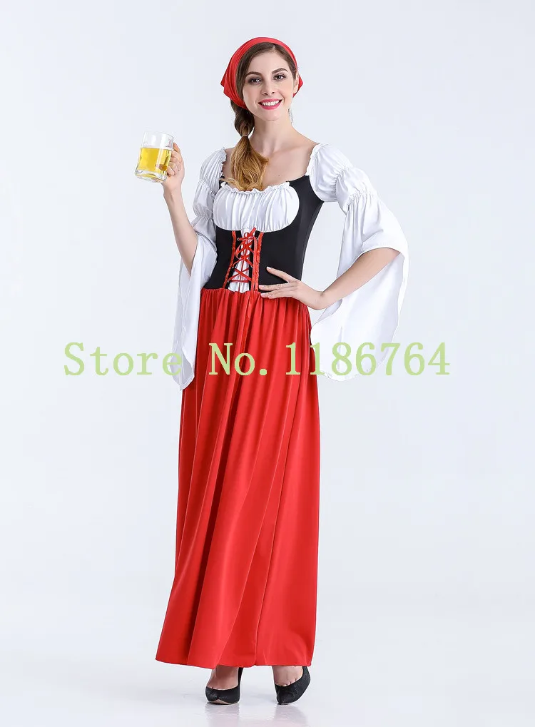 Plus Size 6xl Oktoberfest Beer Costume Maid Wench Germany Bavarian