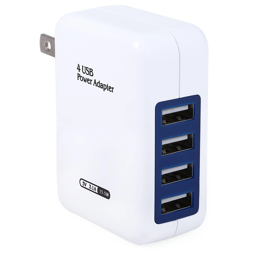 EU Plug Wall Charger 4 USB Ports Charging Adapter For Travel Home-in ...