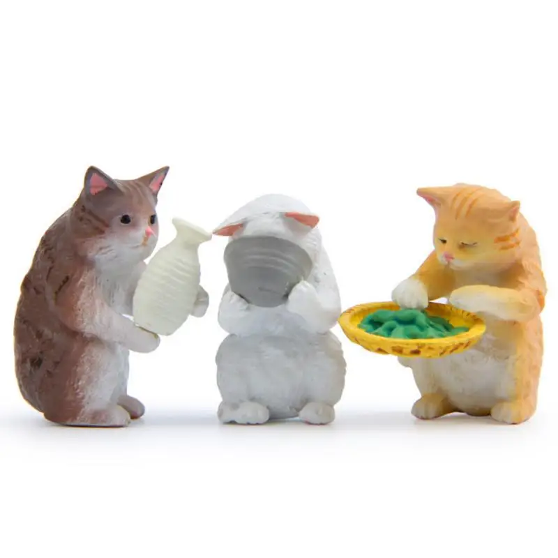 1pc new Cute Japanes Zakka Cat Action Figure Animal Cat Toys Collection ...