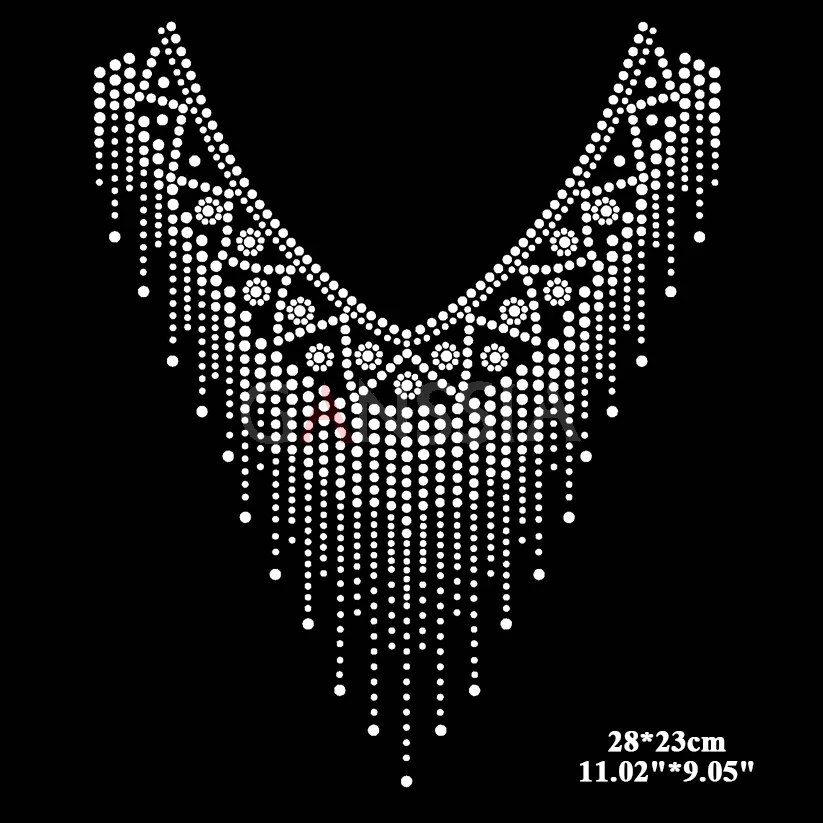 2pcs/lot(28X23cm) Gorgeous Waterfall Design Hot Fix Rhinestone for ...