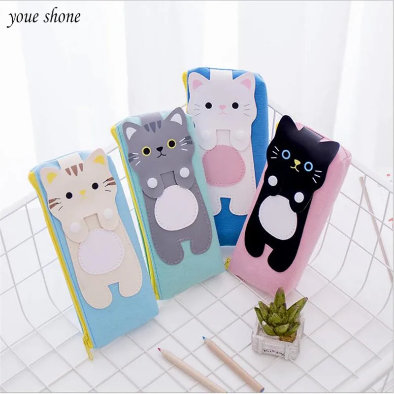 1Pcs/lots Pencil Case Cute Cats Pencils Cases Canvas Storage Pencil Bag ...
