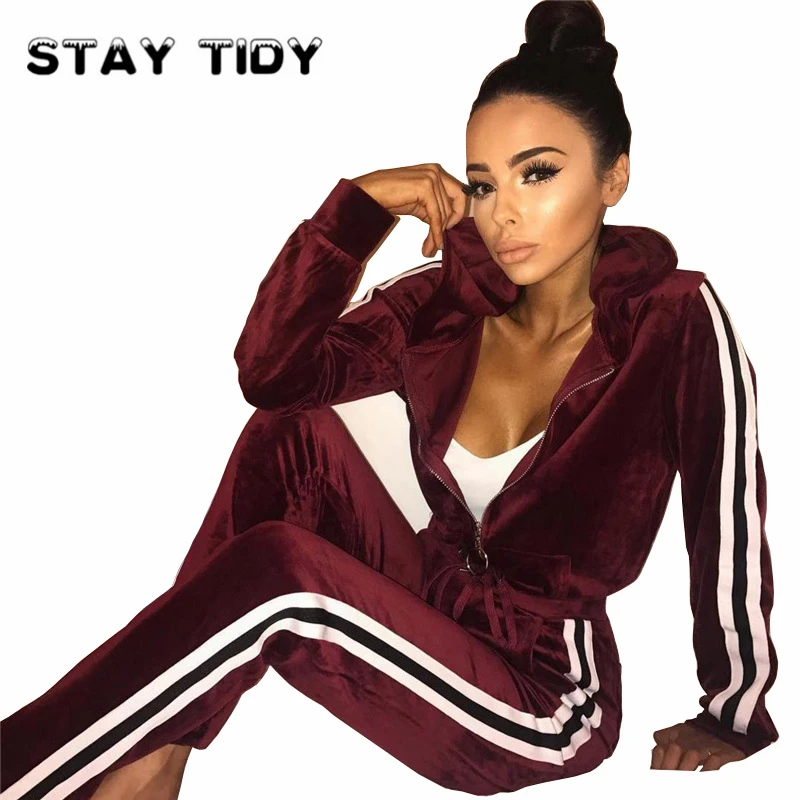 Stay Tidy Casual Women Suit 2017 Autumn Winter Tracksuit Two Pieces Set