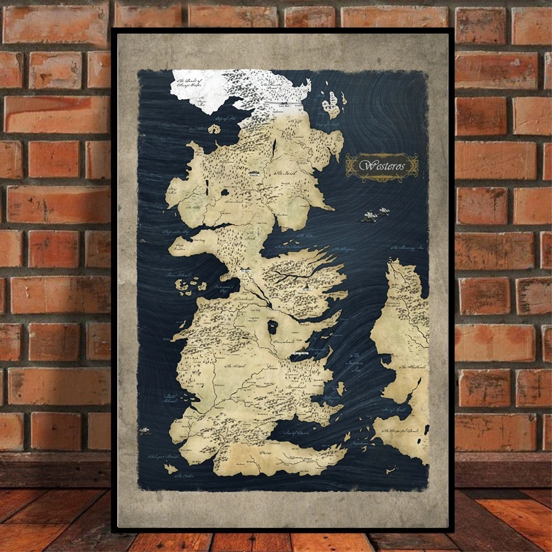 Map of Westeros Posters and Prints Classic TV Show Series Map of the ...