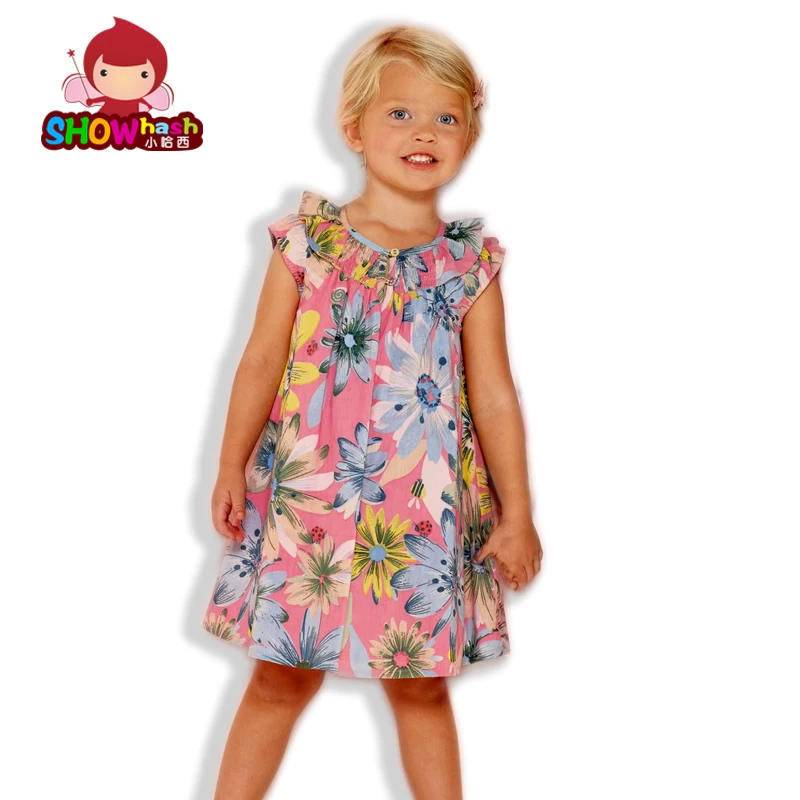 SHOWHASH girls dress cotton summer flower child clothing baby girl ...