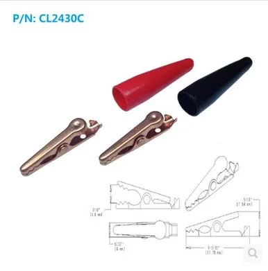 10pcs alligator connector lot red copper material,28mm Alligator Clip ...