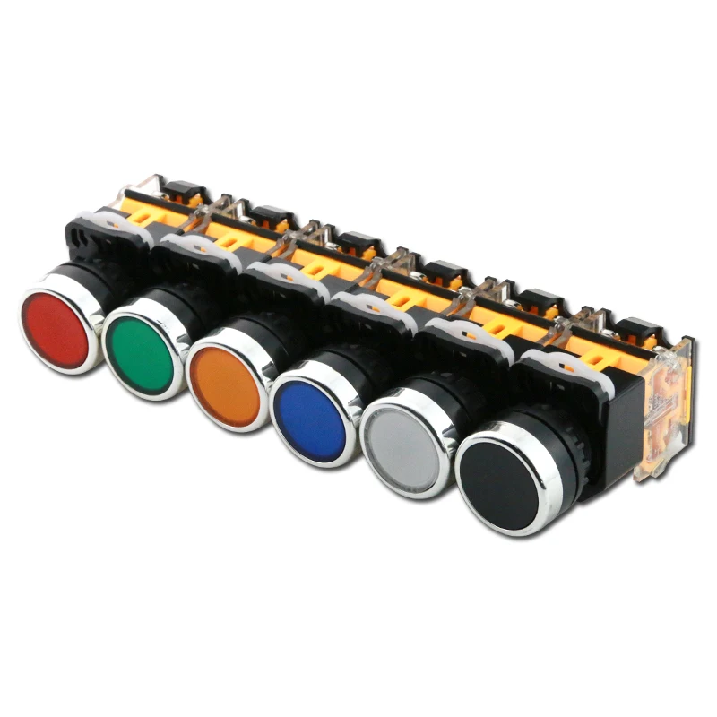 1PCS Push button Switch 22mm Mounting Hole Dia. 1NO 1NC (DPST) 440V 10A ...