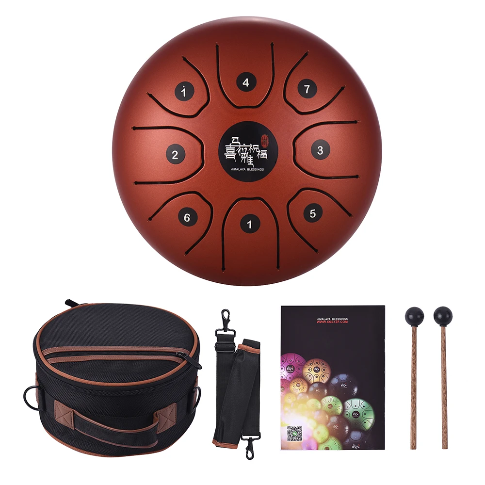 8 Inch Tongue Drum C Key Compact Size 8 Tone Hand Pan Drum Steel ...