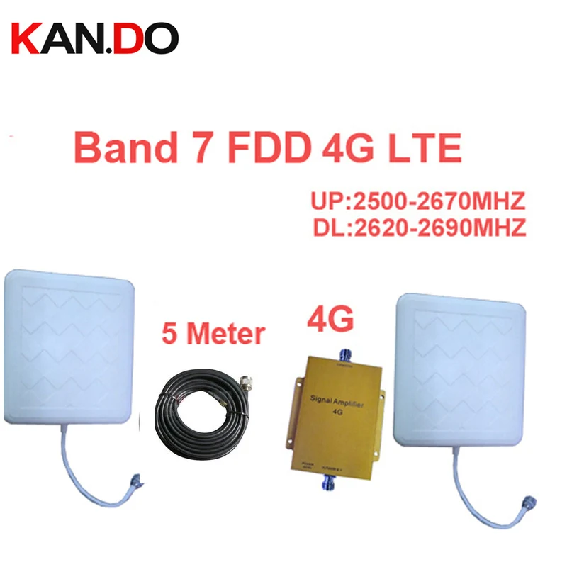 4G booster band 7 LTE 4G repeater w/ 5M cable & antenna LTE booster FDD ...