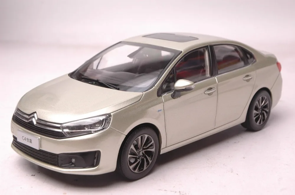 1:18 Diecast Model For Citroen C4 2016 Gold Sedan Alloy Toy Car ...