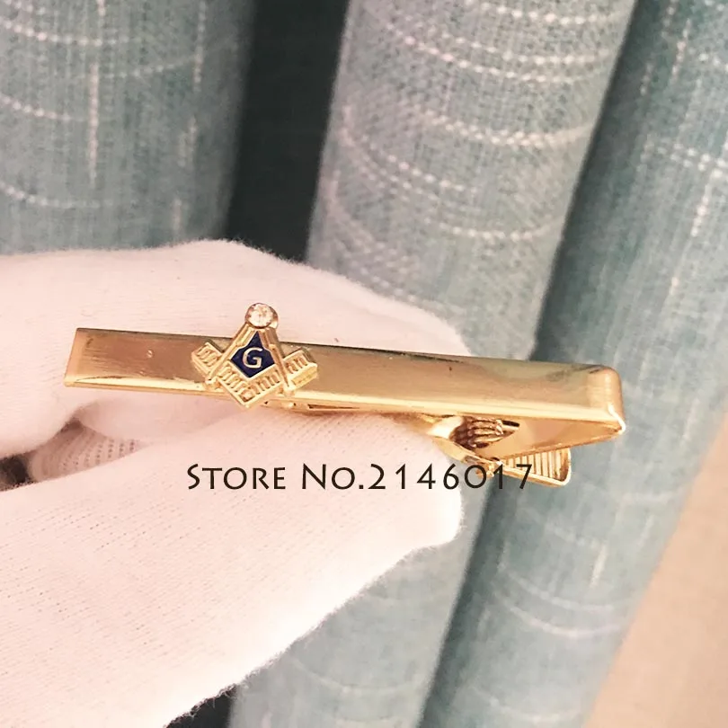 PROMOTION 2pcs Masons Tie Clips Mens Blue Lodge Masonic Square and ...