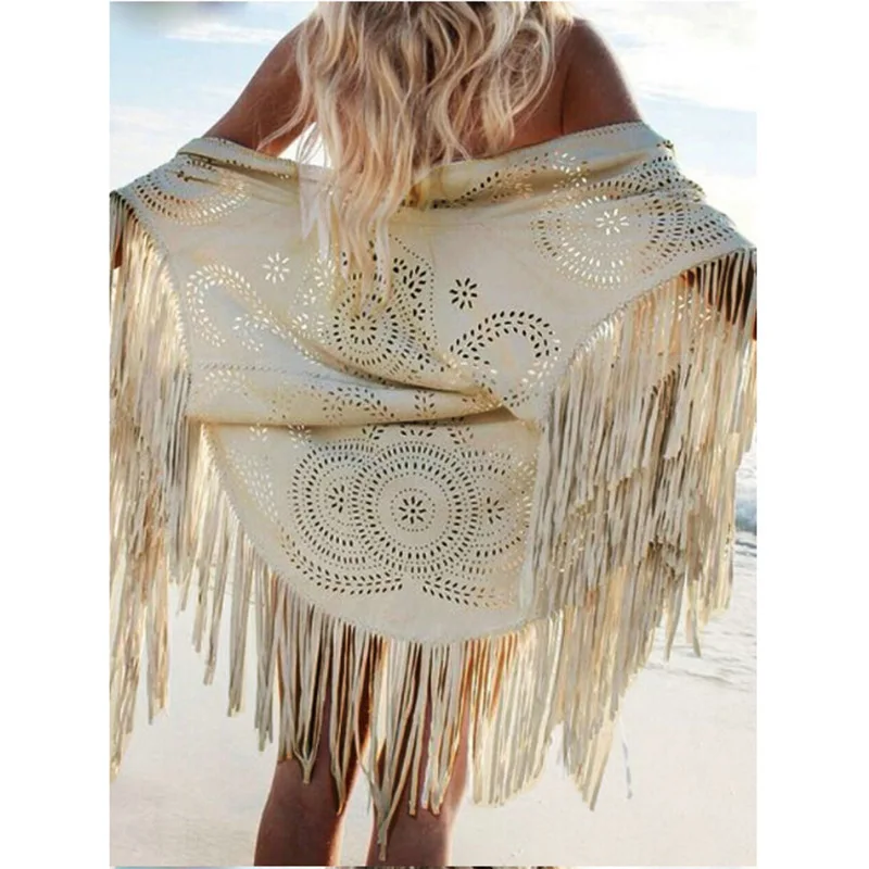 Sexy Golden Hollow Out Beach Cover Up Swimsuit Bathing Suit Cover Ups