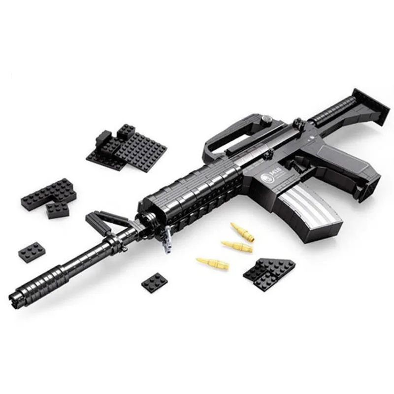 22607 New 524Pcs Classic Arms M16 Assault Rifle Gun Weapon 1:1 Lifelike ...