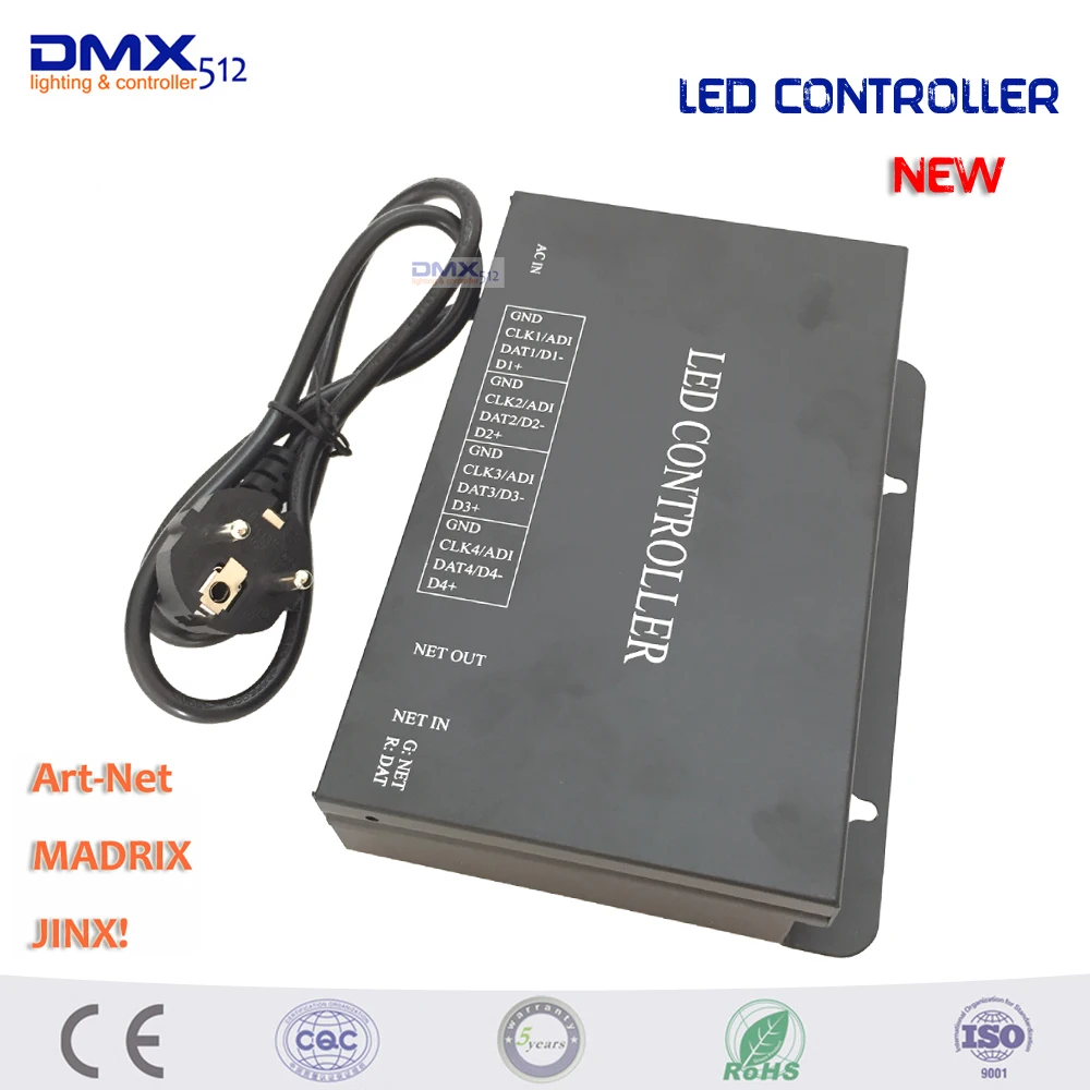 DHL Free shipping 4 ports(4096 pixels) LED artnet controller supports ...