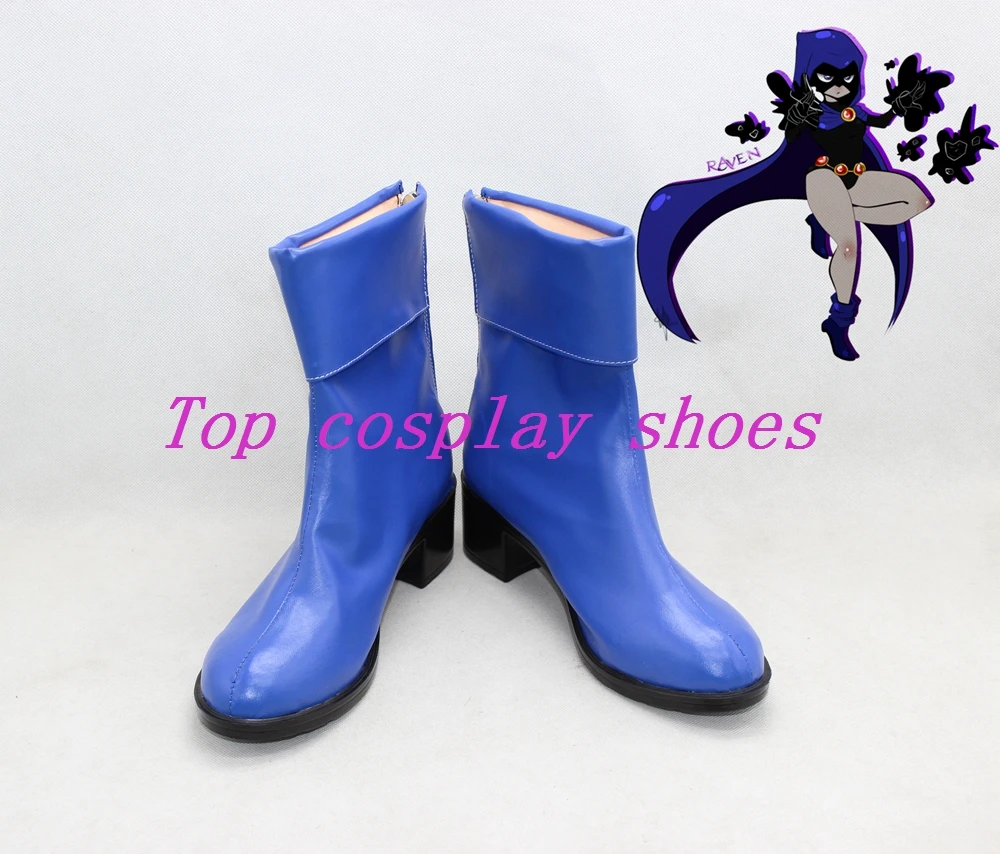 Teen Titans Raven blue cosplay shoes boots shoe boot #HY026 Halloween ...