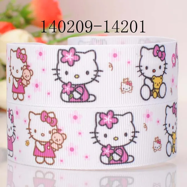 1"(25mm)lovely new hello kitty ribbon printed Grosgrain Ribbon haribow ...