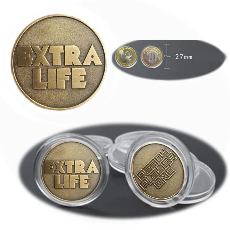Movie Ready Player One Cosplay Prop Extra Life Coin with Commemorative ...