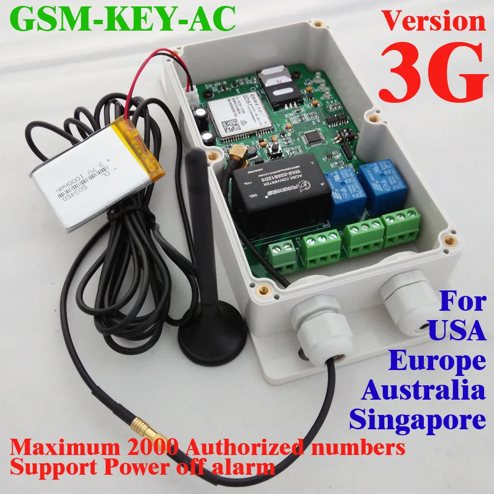 3G Version GSM KEY AC2000 Good designed 3G and GSM gate opener two ...