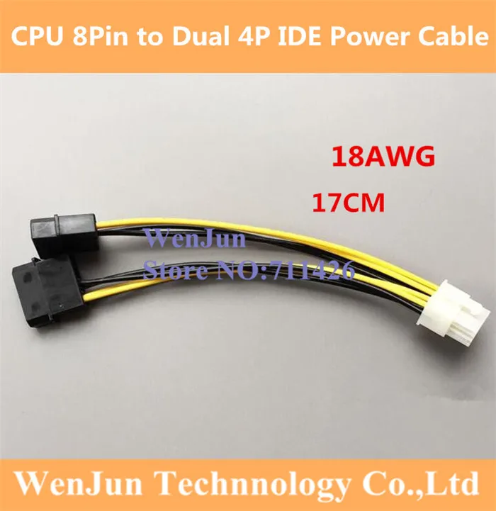 Dual-IDE-4Pin-Molex-to-CPU-8-Pin-Power-Cable-IDE-to-CPU-8Pin-Power ...
