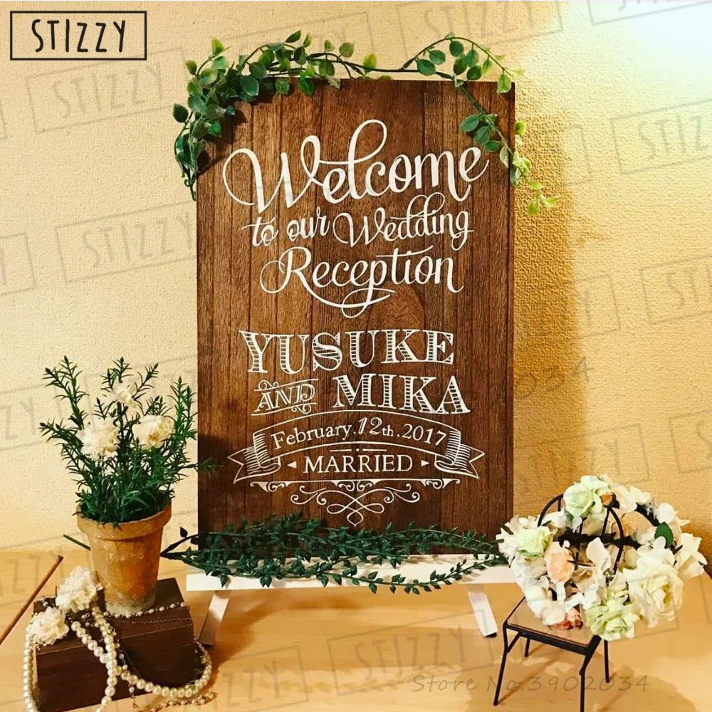 STIZZY Wall Decal Fashion Personalized Weeding Welcome Sign Sticker ...