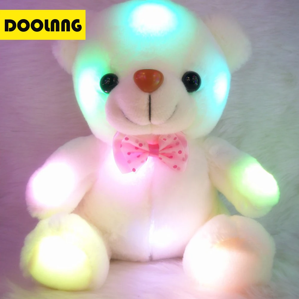 20CM Lovely Glowing Luminous Plush Teddy Bear Colorful Led Lighting ...