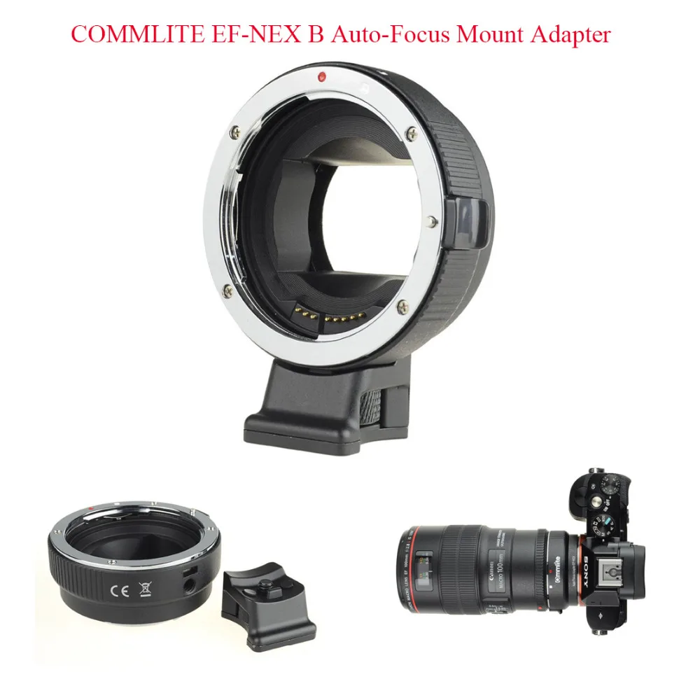 COMMLITE Auto Focus Mount Adapter EF NEX for Canon EF to Sony NEX Mount ...