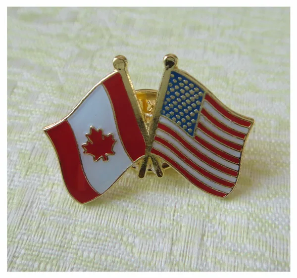 Custom-Canada-and-USA-Pin-Badge-Friendship-Pin-Brass-Painted-With-Epoxy ...