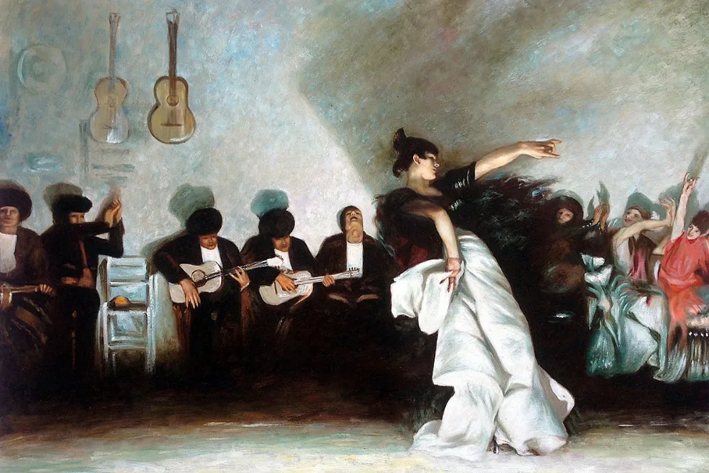 El Jaleo by John Singer Sargent 스페인어 댄서 그림 펍 맥주 바 호텔 벽 장식, 아트 선물 캔버스 유화|oil cap|oil painting ...